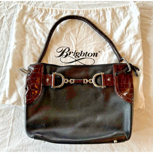 Brighton | Bags | Brighton Purse Handbag S0347 Black Pebble Leather ...